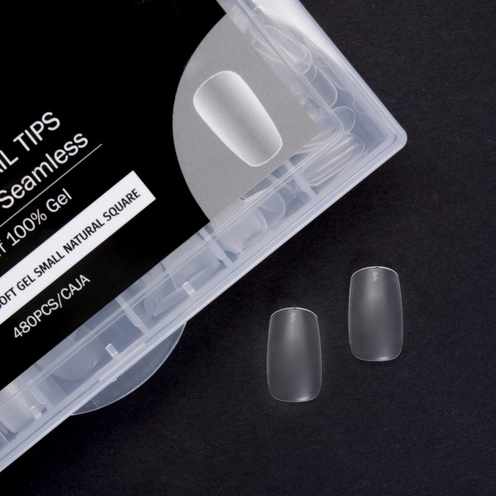 BSnails Tips Soft Gel 480 pcs - Small Natural Square ( Cortos)